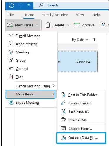 Ways to create a new PST file in Microsoft Outlook