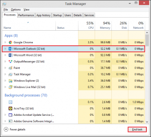 How to fix error 0x80070021 in Microsoft Outlook?