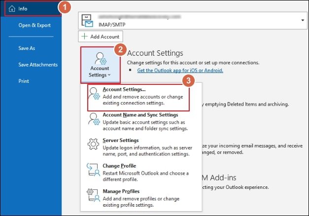 How to switch from offline mode to online mode in MS Outlook?