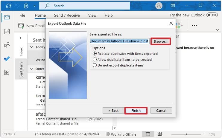 Export data from eM client to Outlook step by step process